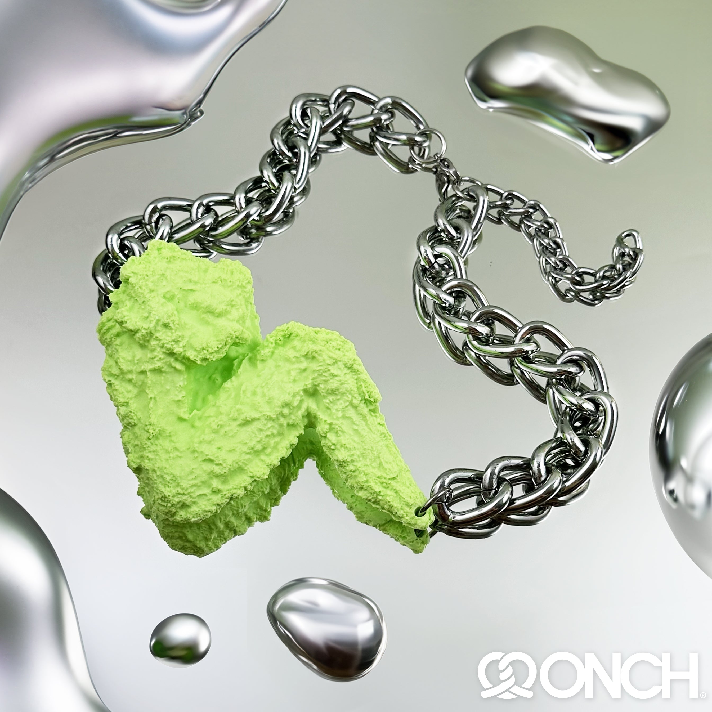Green Fried Chicken Wing Necklace – ONCH LLC
